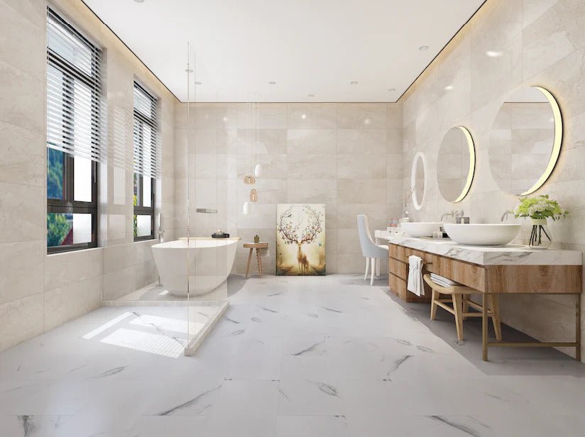 BIYORK Hydrogen 6 Porcelain (Tile) Vinyl, 12" W x 24" L x 0.5 mm Wear ...