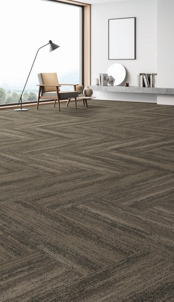 Cascade Acumen Collection Cobblestone Carpet Tile, 13" W x 39" L (54.0 ...