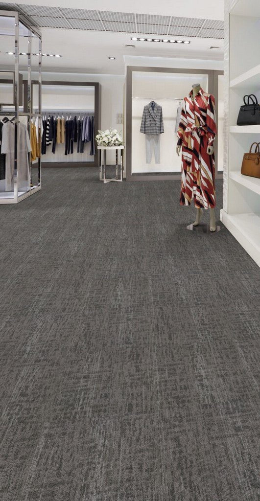 Cascade Ascension Collection Hematite Carpet Tile, 19.7" W x 19.7" L ...