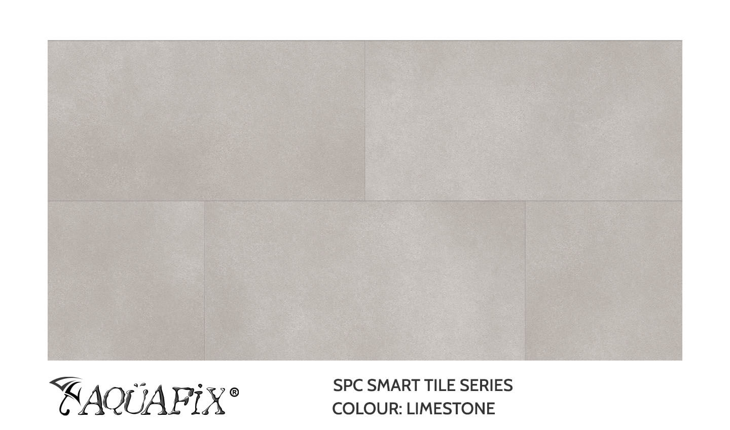 Unifloor AquaFix Collection Smart Tile Series Limestone Vinyl, 12" W x 24" L x 0.5 mm Wear Layer ...